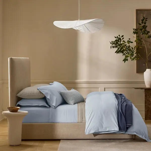 BOLL & BRANCH Percale Hemmed Sheet Set, Full - Hydrangea