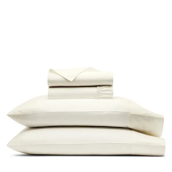 BOLL & BRANCH Percale Hemmed Sheet Set, King With Standard Pillowcases - Cream