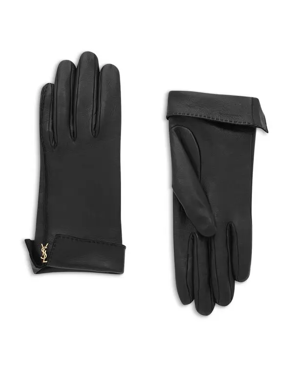 Saint Laurent Cassandre Gloves - Black