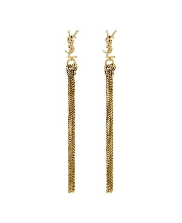 Saint Laurent Cassandre Tassel Earrings - Gold