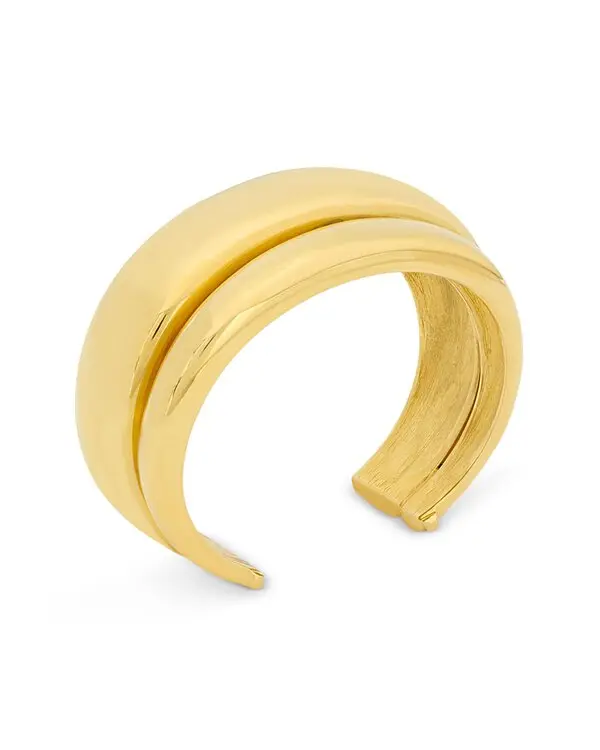 Saint Laurent Bumpy Stacked Cuff - Brass Gold