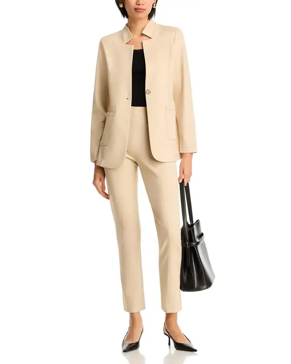 Misook Nia Slim Leg Ponte Pants - Biscotti
