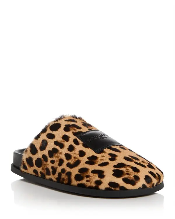 Givenchy Label Calf Hair Mule Flats