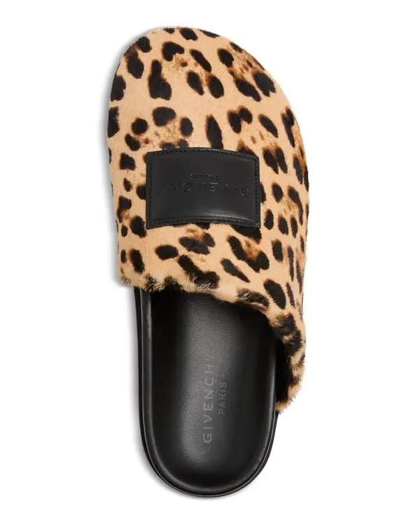 Givenchy Label Calf Hair Mule Flats