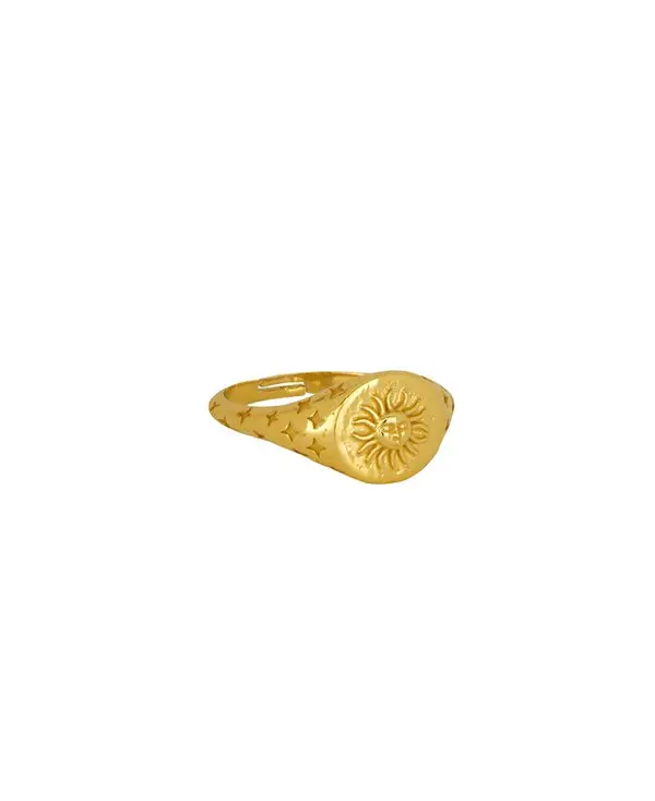 OTTOMAN HANDS Sunray Signet Ring - Gold