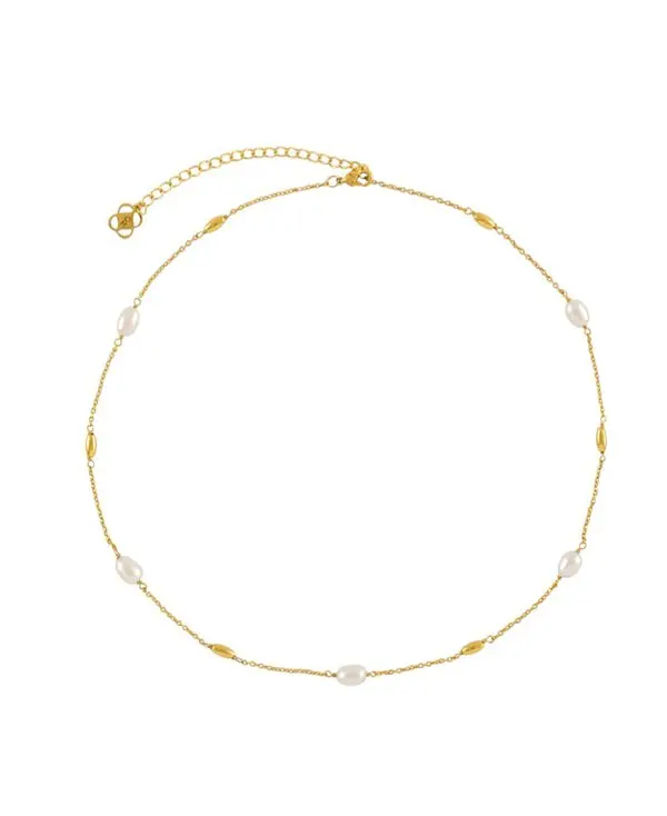 OTTOMAN HANDS Lyra Pearl Beaded Necklace - Gold
