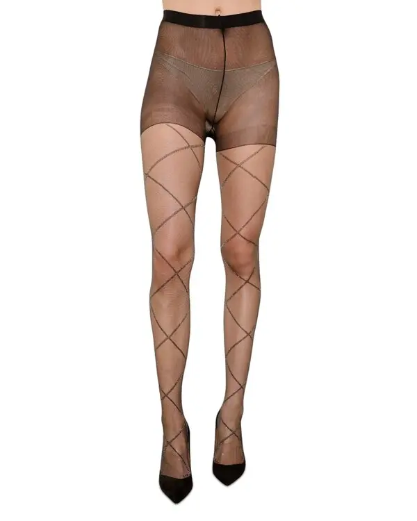 HIGH HEEL JUNGLE Bridget Metallic Thread Sheer Tights