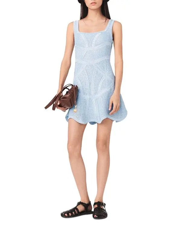 Maje Righty Crochet Mini Dress