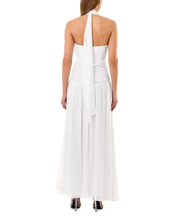 NICHOLAS Arella Halter Neck Dress - Ivory