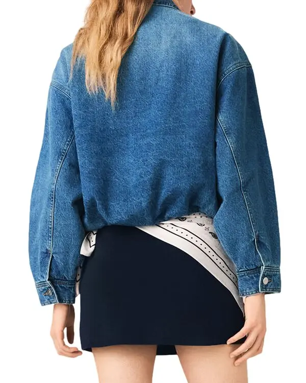 Maje Denim Bomber Jacket