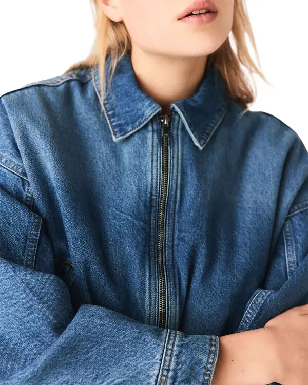 Maje Denim Bomber Jacket