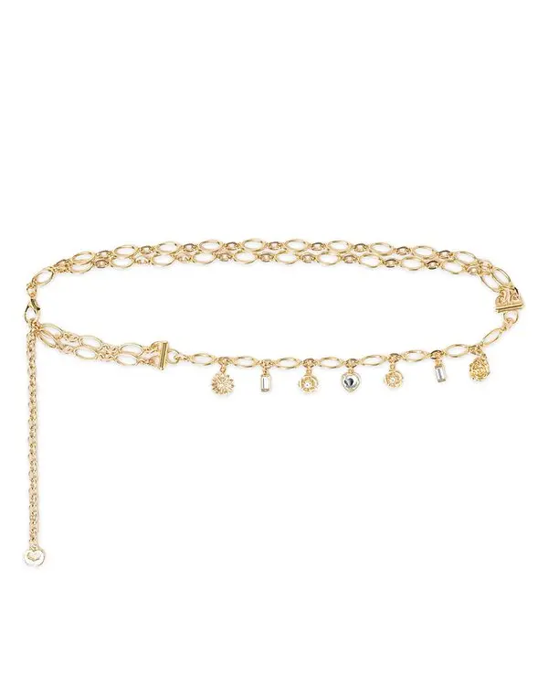 Maje Double Chain Belt With Charms - Gold