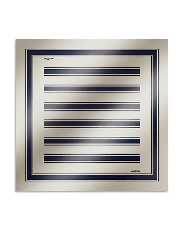 Max Mara Striped Silk Scarf - Ultramarine Blue