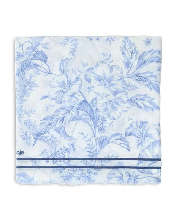 Maje Floral Print Wool Blend Shawl - White/blue