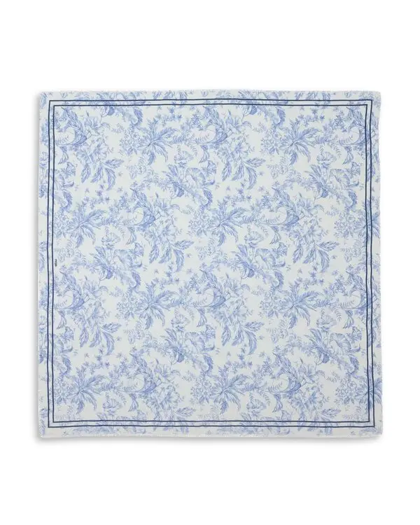 Maje Floral Print Wool Blend Shawl - White/blue
