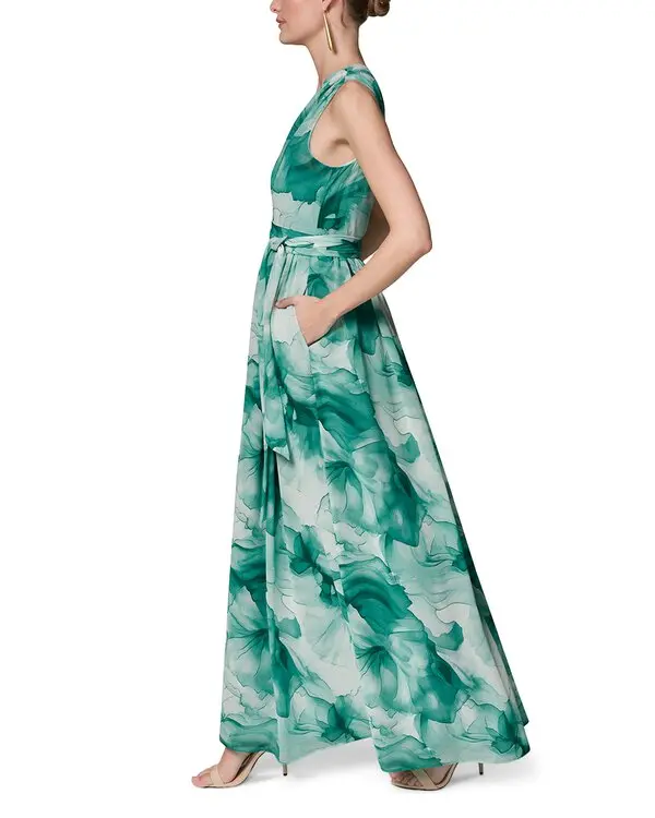 Donna Karan New York Printed One-shoulder Gown