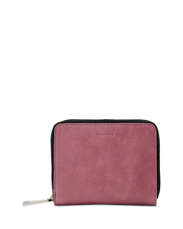 ALLSAINTS Lena Hex Zip Wallet - Raspberry