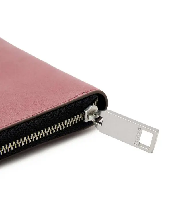 ALLSAINTS Lena Hex Zip Wallet - Raspberry