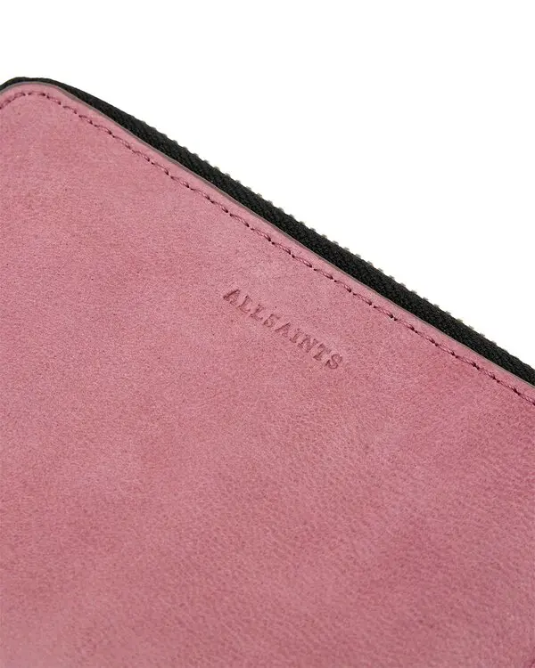 ALLSAINTS Lena Hex Zip Wallet - Raspberry