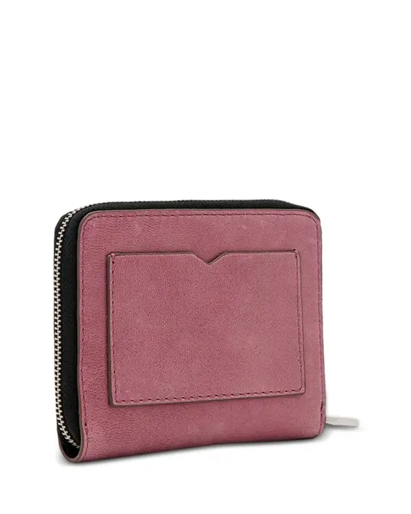 ALLSAINTS Lena Hex Zip Wallet - Raspberry