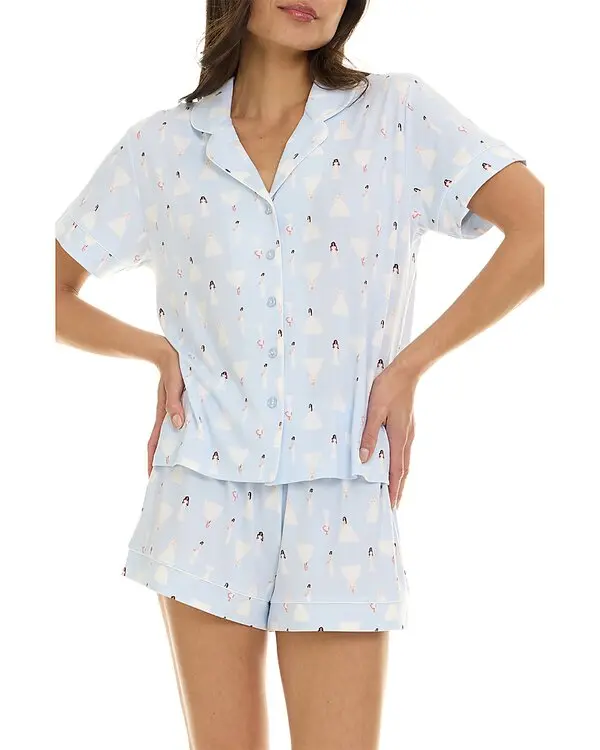 Flora Nikrooz Joy Notch Short Pajama Set - Light Blue