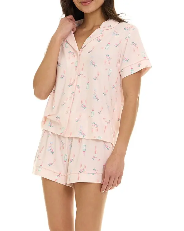 Flora Nikrooz Joy Notch Short Pajama Set - Pink