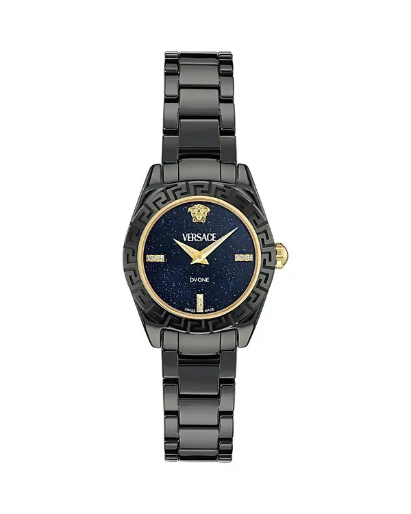 Versace Dv One Diamond Watch, 28mm - Black Ceramic