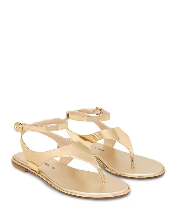 STUART WEITZMAN Marley Leather Sandals - Platino