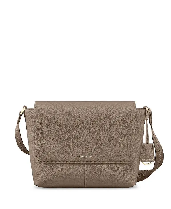 MAISON DE SABRE Medium Leather Flaire Messenger Bag - Cashmere Clay