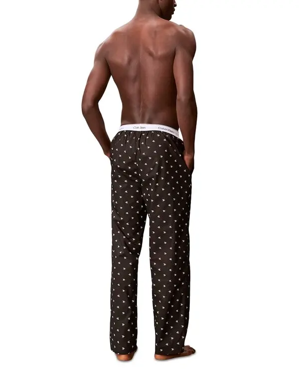 Calvin Klein Cotton Poplin Sleep Pants - Diamond Logo Black