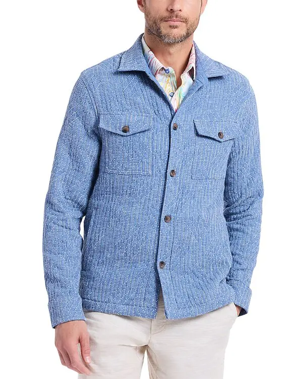 Robert Graham Shawell Woven Shirt Jacket - Blue