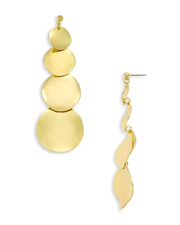 Aqua Disc Statement Earrings - Gold