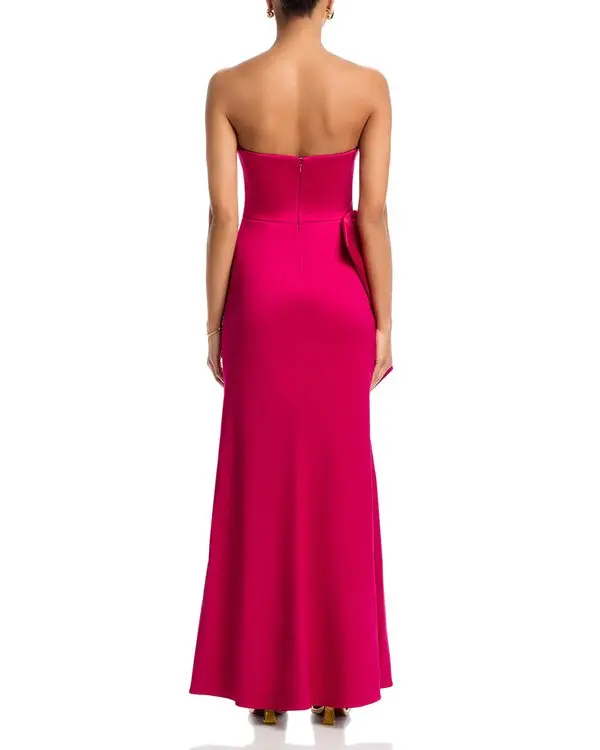 Aqua Mikado Strapless Gown