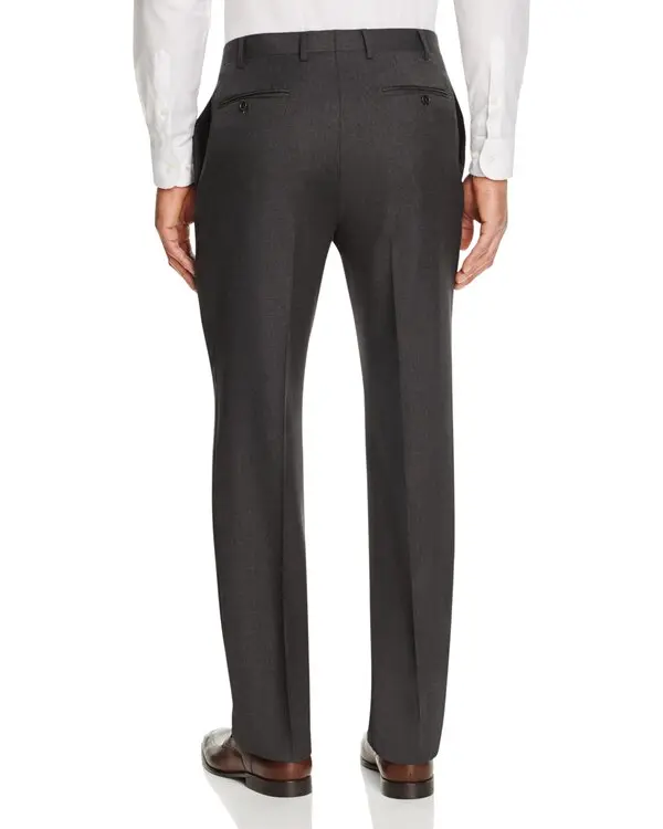 Canali Siena Wool Classic Fit Dress Pants - Charcoal
