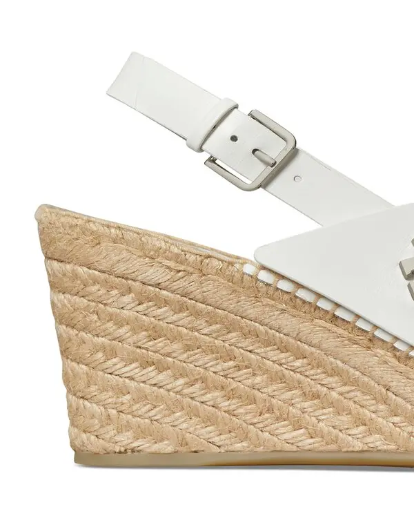 Tory Burch Turnlock Espadrille Wedge Sandals - Bianco Laredo