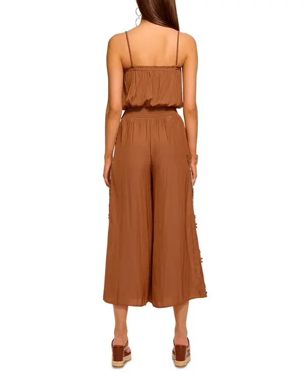 Ramy Brook Strappy Wide Leg Jumpsuit With Belt And Embellished Details