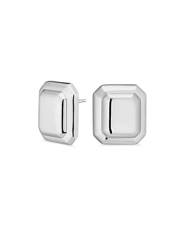 ORADINA Sterling Cufflink Stud Earrings - Silver