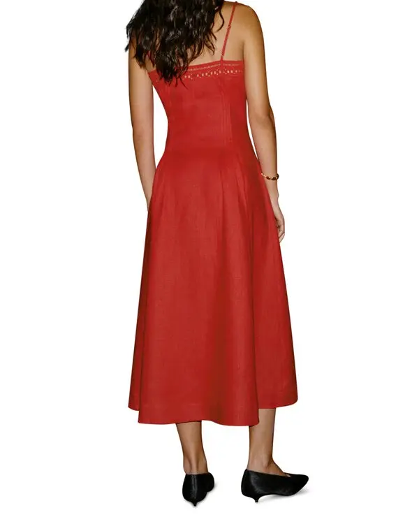 Reformation Pomona Linen Dress - Lipstick | Editorialist