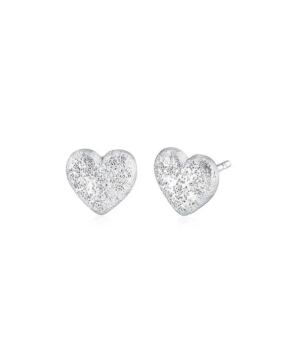 ORADINA Sterling Heart Stud Earrings - Silver
