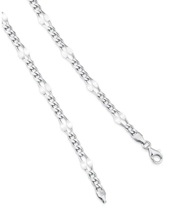 ORADINA Sterling Figaro Station Link Necklace