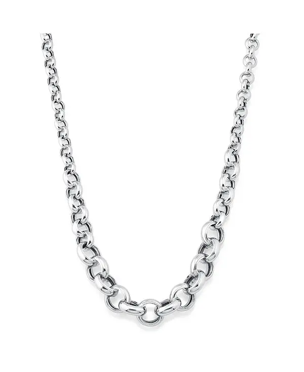 ORADINA Sterling Graduated Rolo Necklace - Silver