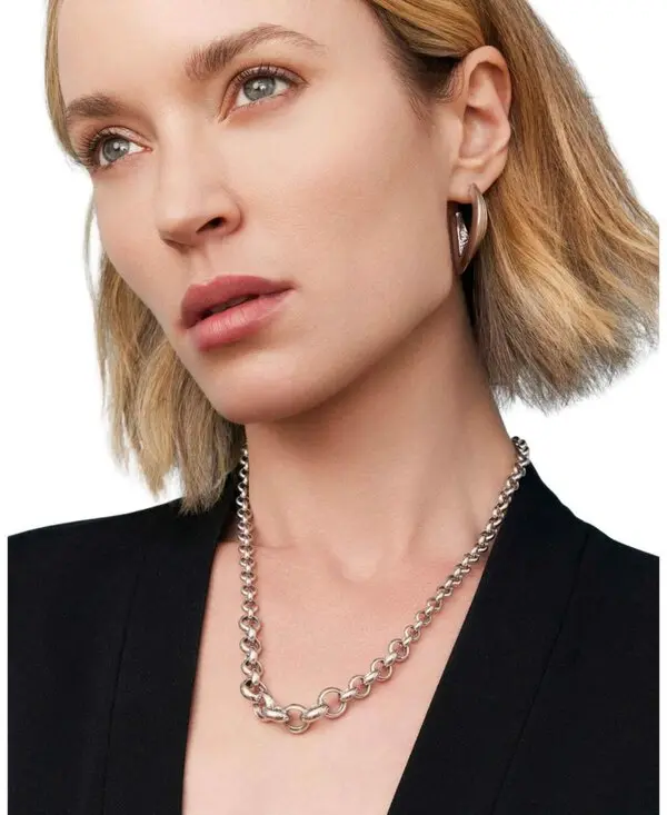 ORADINA Sterling Graduated Rolo Necklace - Silver