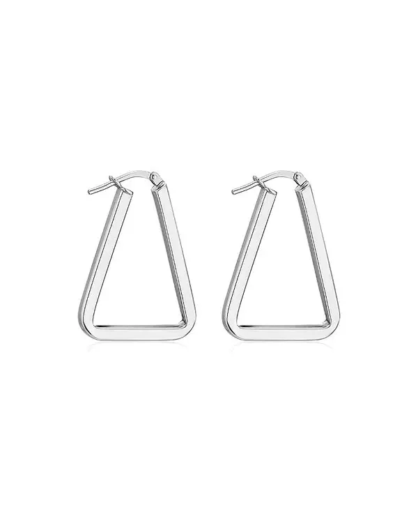 ORADINA Sterling Trinity Hoop Earrings - Silver