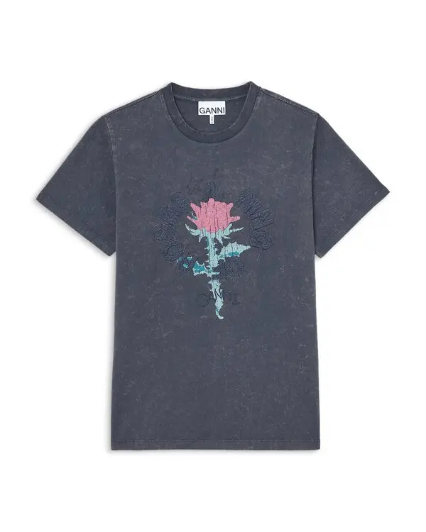 GANNI Graphic Jersey Tee - Phantom