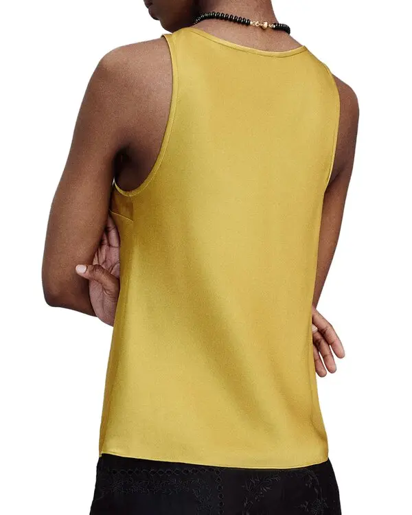 REFORMATION Veya Silk Tank - Chartreuse
