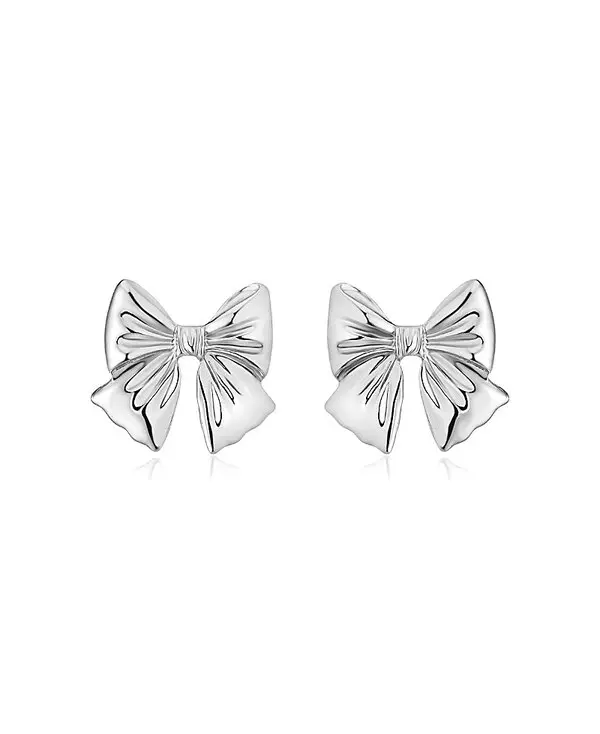 ORADINA Sterling Bowtie Stud Earrings - Silver