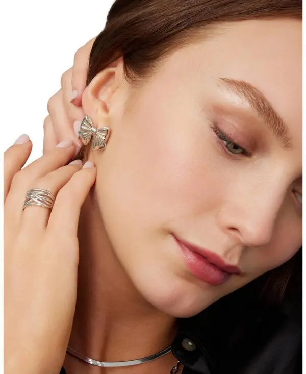 ORADINA Sterling Bowtie Stud Earrings