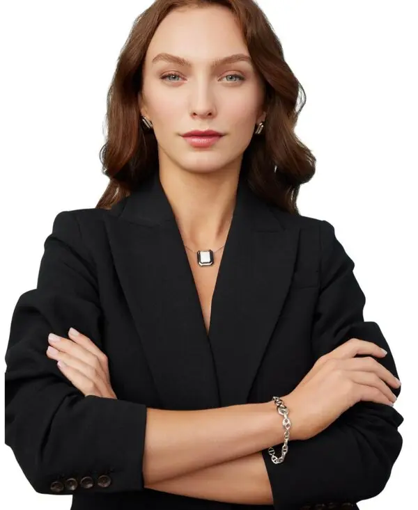 ORADINA Sterling Cufflink Pendant Necklace