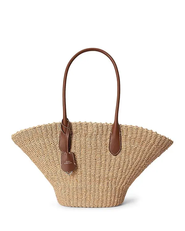 Polo Ralph Lauren Bellport Raffia Basket Tote - Natural
