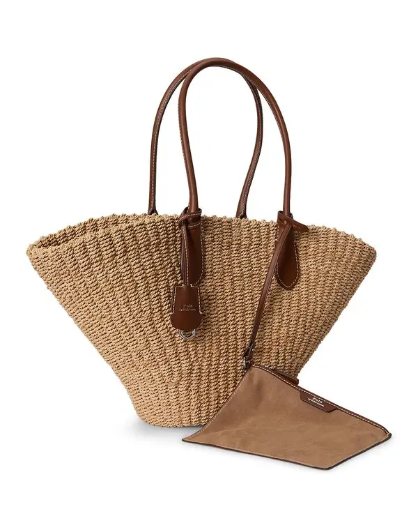 Polo Ralph Lauren Bellport Raffia Basket Tote - Natural
